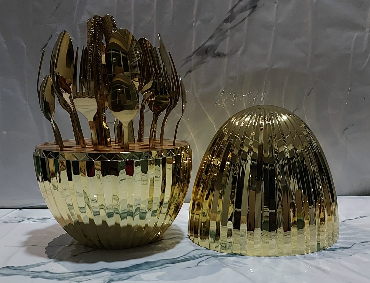 stripped gold Mood Egg cutlery set – Classic Merchants