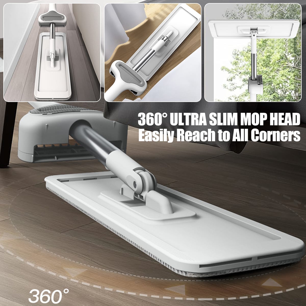 2 in 1 360°Rotating flat mop with extra mop pads – Classic Merchants